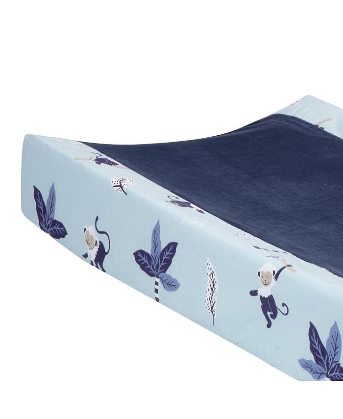 Lambs & Ivy Jungle Party Blue Monkey/Palm Tree Changing Pad Cover - Macy's
