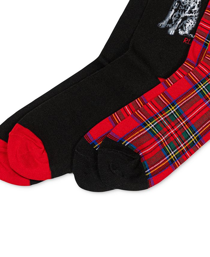 Polo Ralph Lauren Men's 2-Pk. Dalmatian Plaid Socks - Macy's