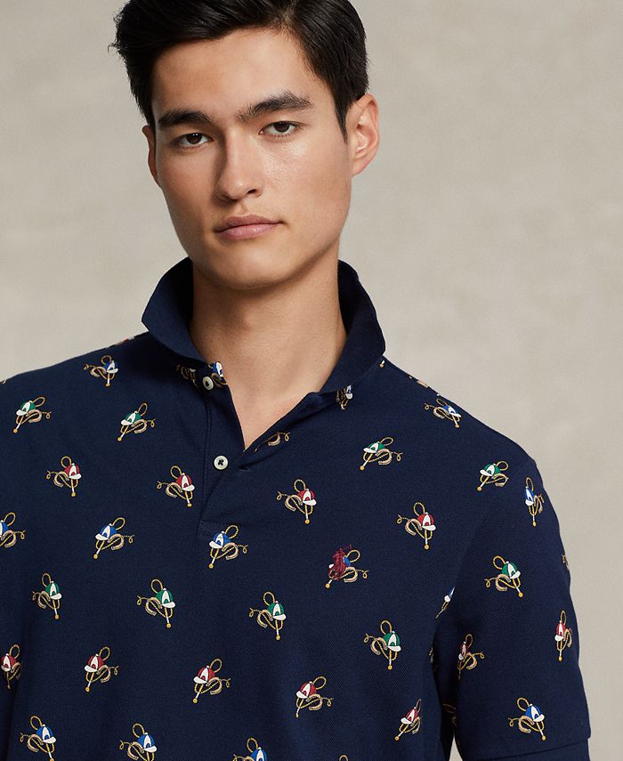 Polo Ralph Lauren Mens Cotton Classic Fit Printed Mesh Polo Shirt Macys