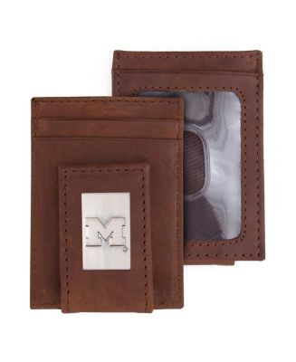 Men's Brown Michigan Wolverines Leather Front Pocket Wallet - Macy's