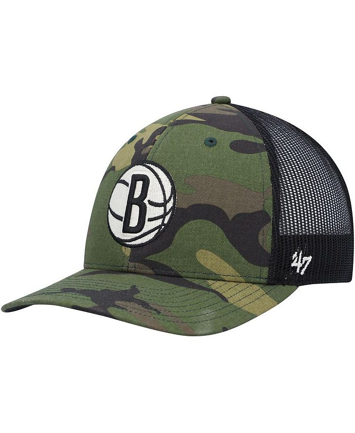 '47 Brand Men's Camo, Black Brooklyn Nets Trucker Snapback Hat - Macy's