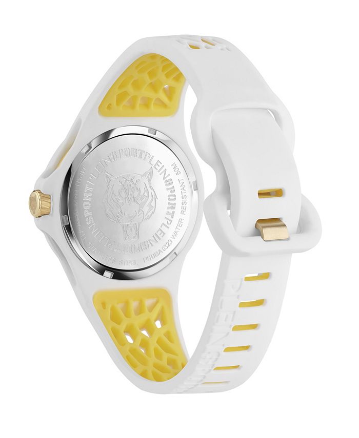 Plein Sport Men's Thunderstorm White Silicone Strap Watch 40mm - Macy's