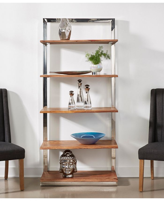 Coast to Coast Flannery Modern Solid Wood Bookcase Etagere with Five ...