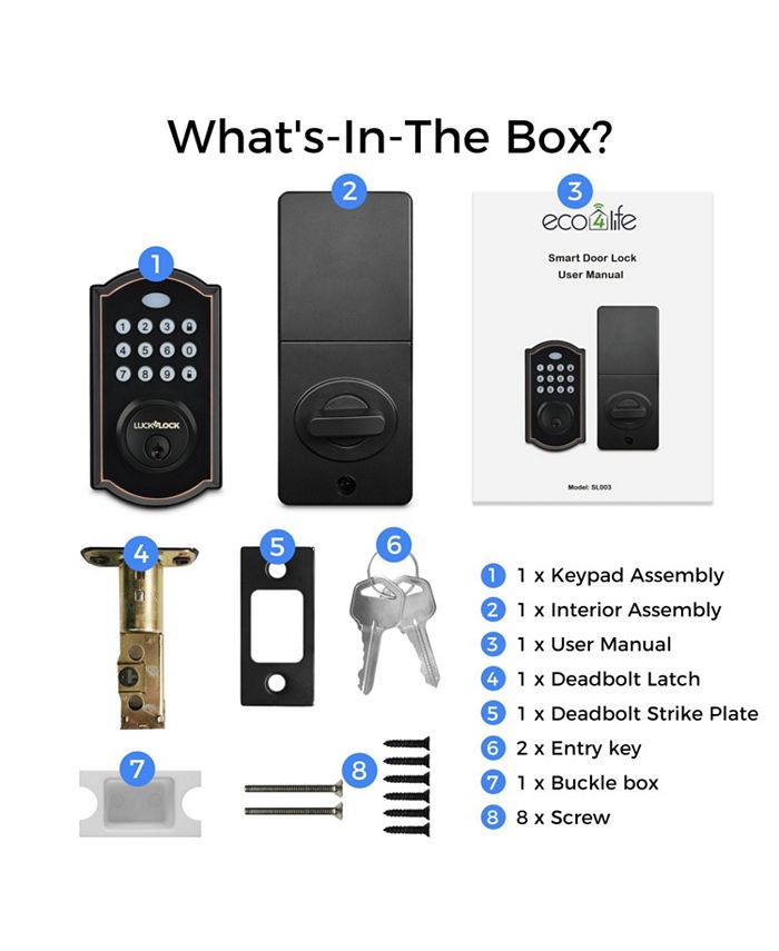 Luck & Lock Smart Wi-Fi Door Lock with Key pad set - Macy's