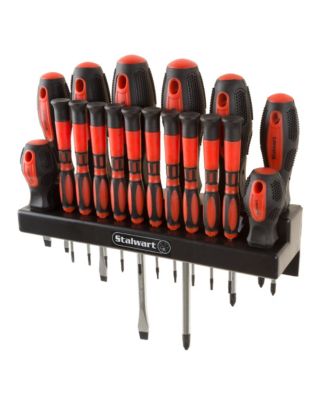 18-Piece Screwdriver Set with Wall Mount - Magnetic Tip Screwdrivers ...