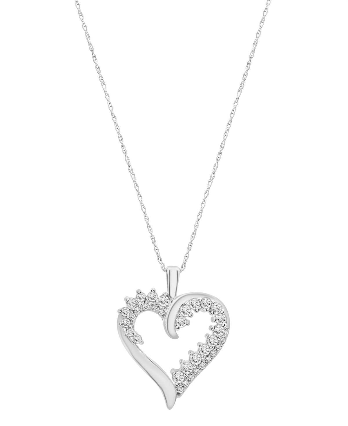 Click here for Diamond Open Heart 18 Pendant Necklace (1/2 ct. t.... prices