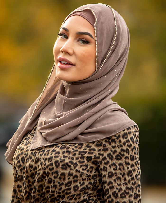 Urban Modesty Rhinestone-Embellished Chiffon Hijab - Macy's