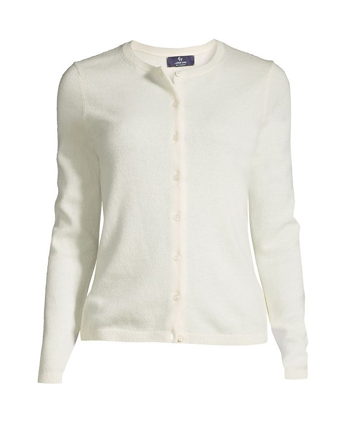 Lands' End Plus Size Cashmere Cardigan Sweater - Macy's