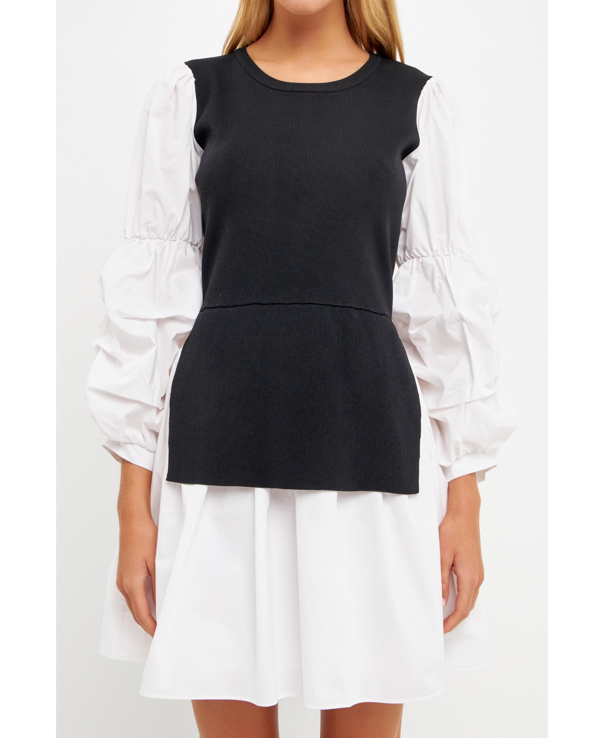 Click here for English Factory Womens Mixed Media Mini Dress - Bl... prices