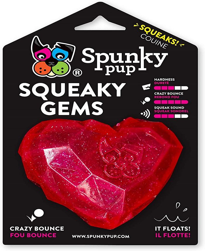 Spunky Pup Squeaky Gems Heart Dog Toy | Fun Squeak | Perfect Toys for ...