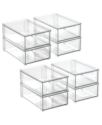 mDesign Stackable Kitchen Storage Bin Box with Pull-Out Drawer, XSmall ...