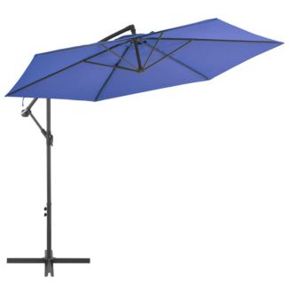 vidaXL Cantilever Garden Parasol with Aluminum Pole 118.1" Blue - Macy's
