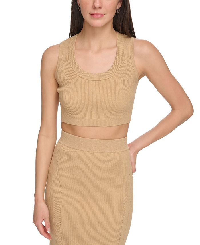 DKNY Jeans Women's Rib-Knit Cropped Tank - Macy's