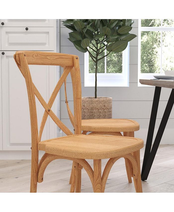 MERRICK LANE Davisburg Stackable Wooden Cross Back Bistro Dining Chair ...
