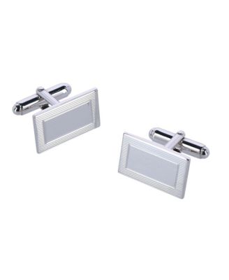 TRAFALGAR Sterling Silver Rectangle Engine Turned Cufflinks - Macy's