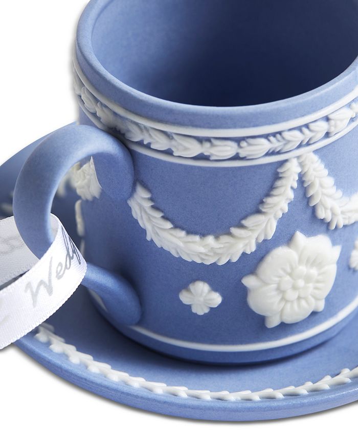 Wedgwood Christmas Tea Cup & Saucer Ornament - Macy's