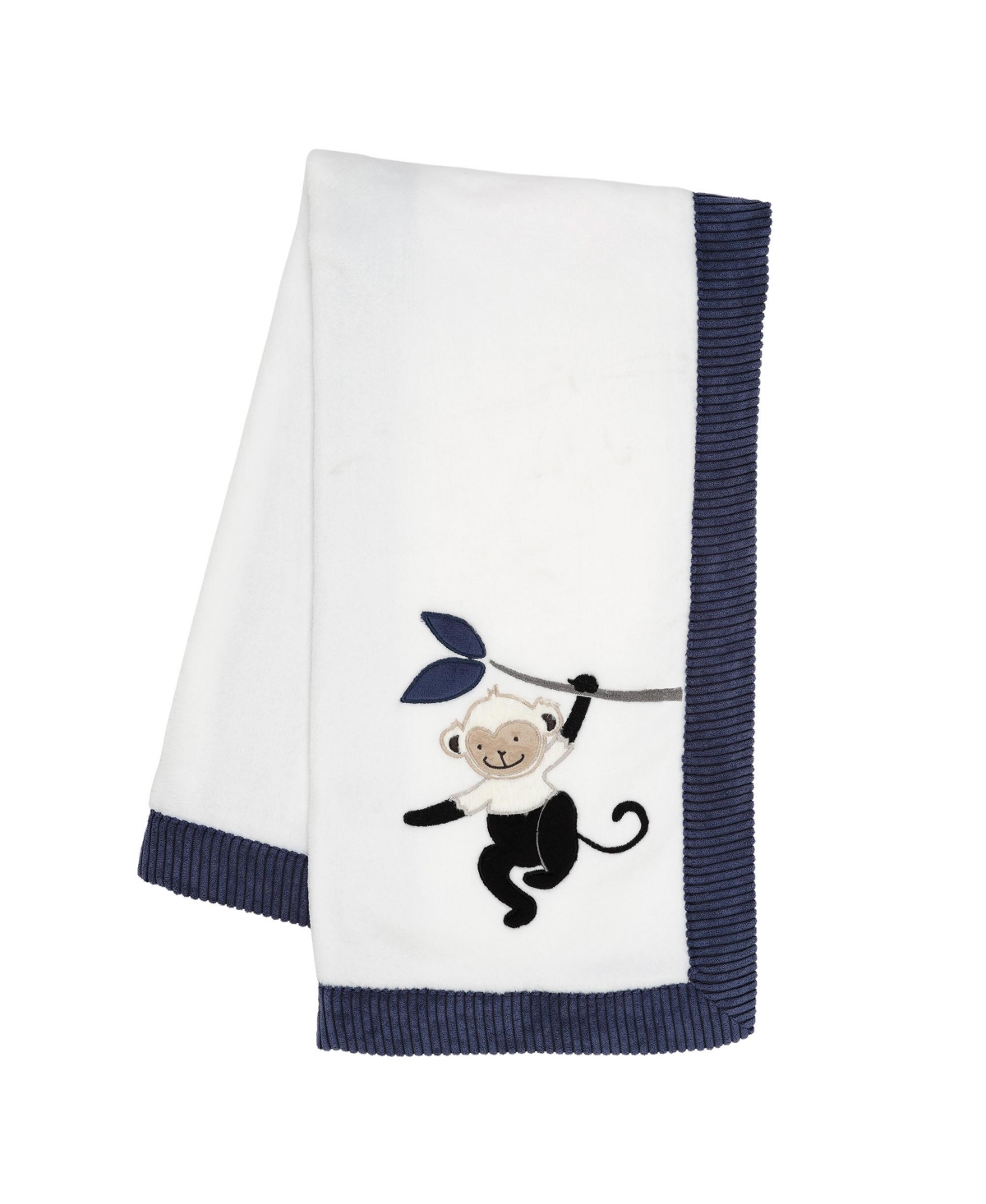 Click here for Lambs & Ivy Jungle Party White/Navy Monkey Soft Fl... prices