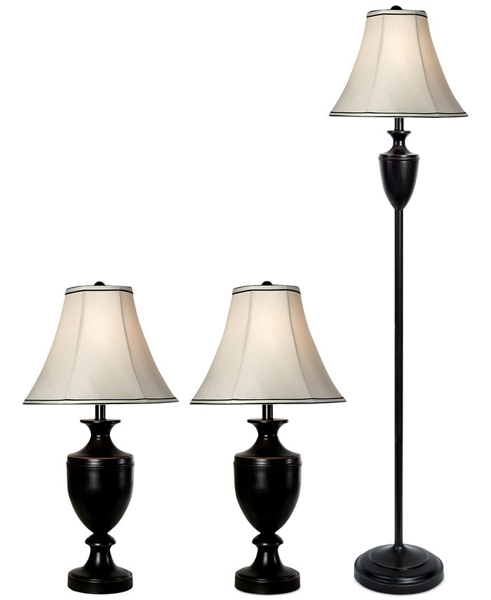 StyleCraft Multi-Pack Set: 2 Table Lamps and 1 Floor Lamp - Macy's