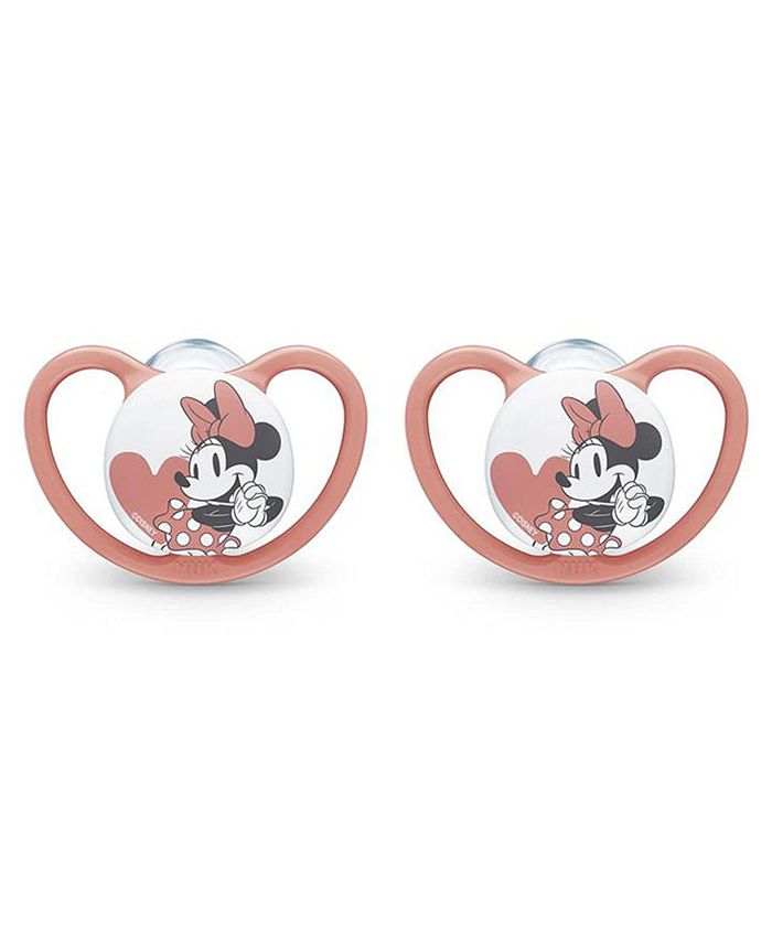 NUK Space Minnie Mouse Pacifiers, 0-6M, 2 pack - Macy's