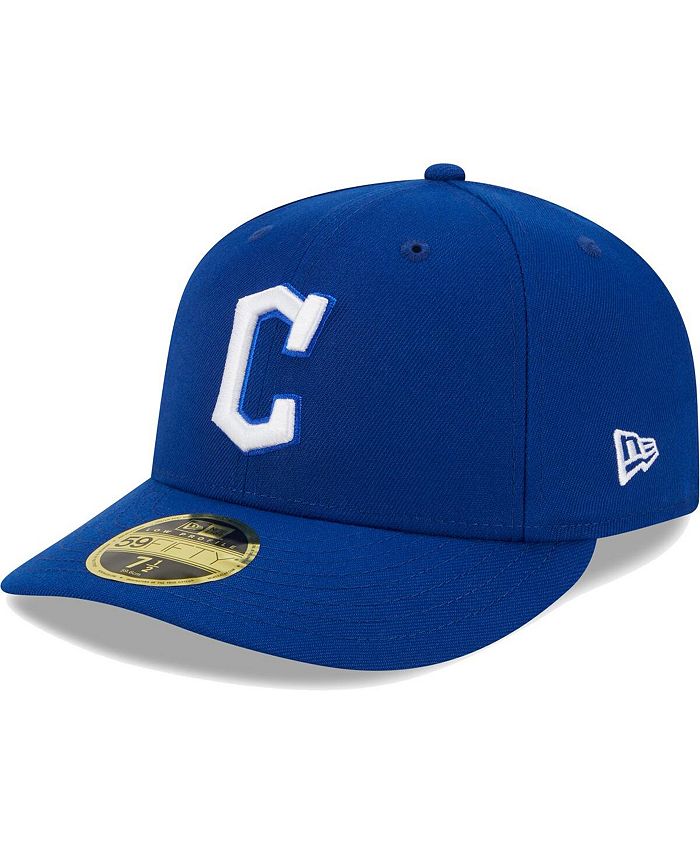 New Era Men's Royal Cleveland Guardians White Logo Low Profile 59FIFTY ...