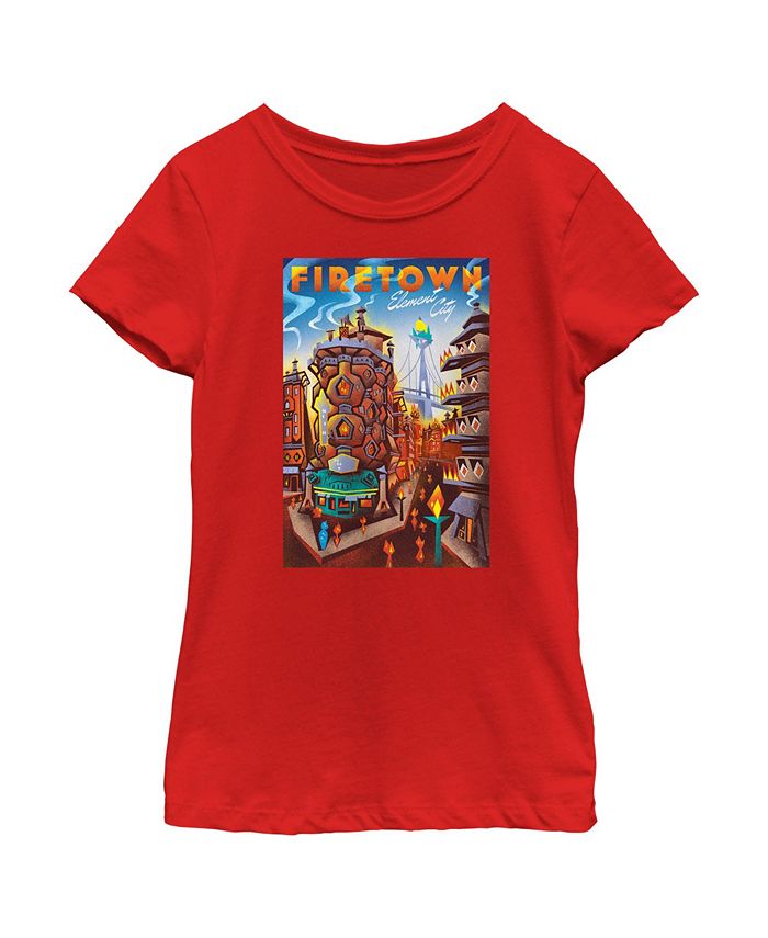 Disney Pixar Girl's Elemental Firetown Poster Child T-Shirt - Macy's
