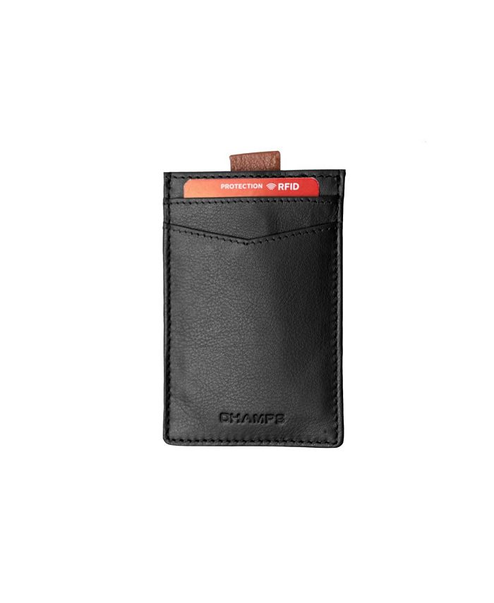 CHAMPS Men's Smart Tap Leather RFID Card Holder in Gift Box - Macy's