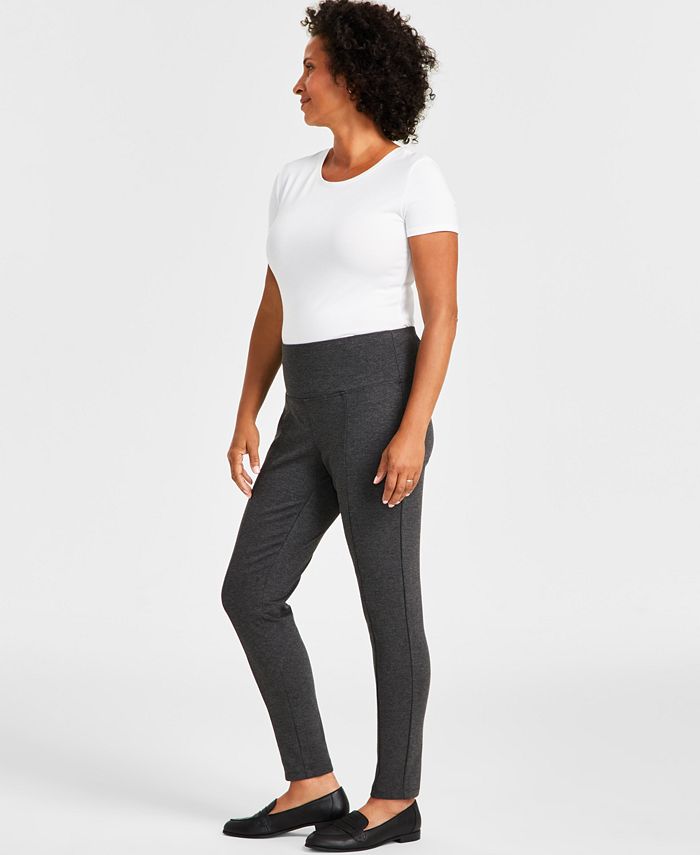 Style & Co Women's Mid-Rise Ponté-Knit Pants with Tummy Control ...