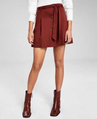 And Now This Women's Button-Front Mini Skirt - Macy's