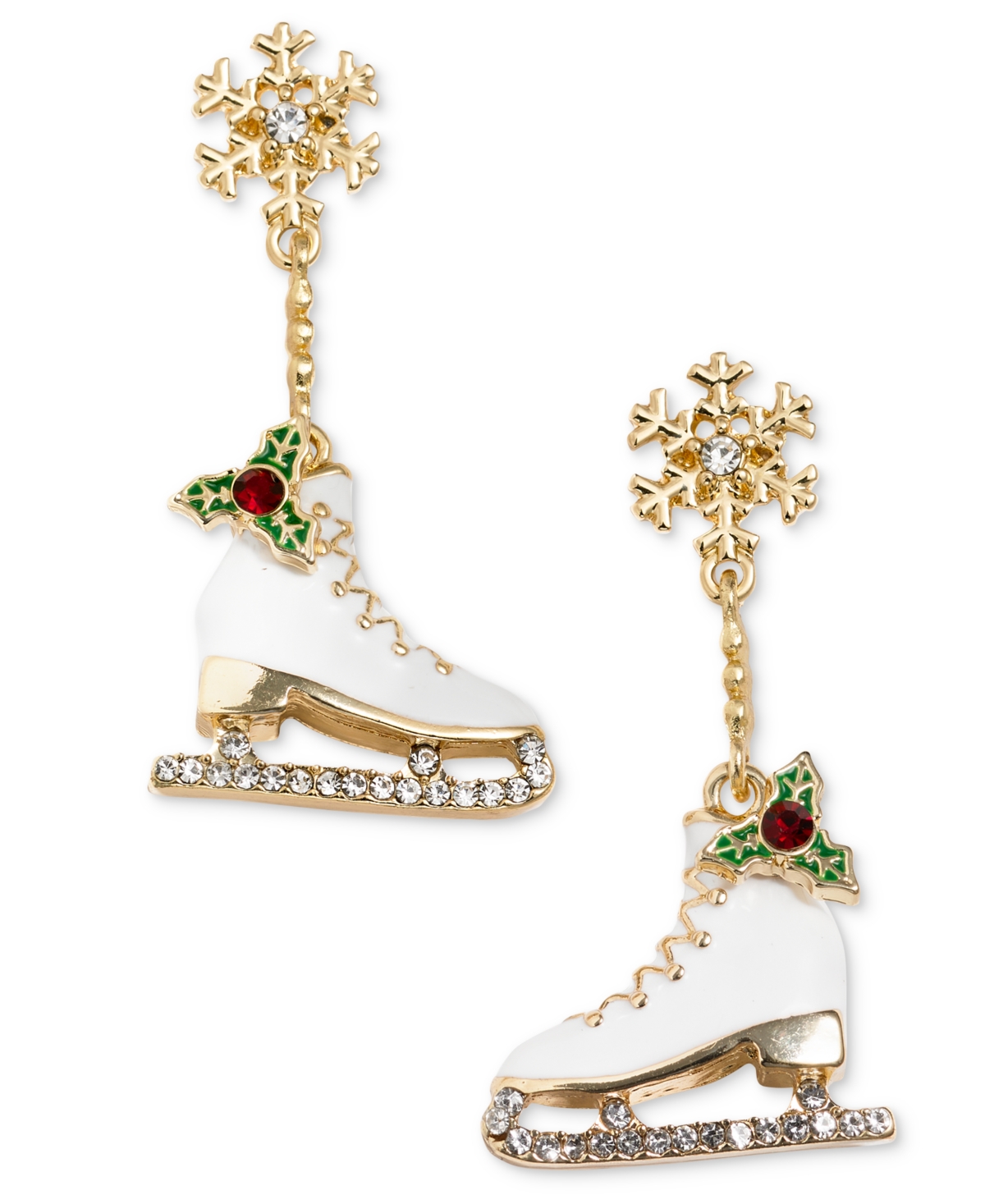 Click here for Holiday Lane Gold-Tone Crystal Snowflake & Skate D... prices