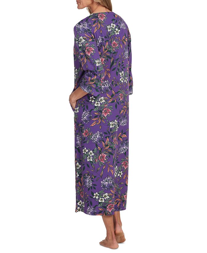 Miss Elaine Women's Floral Long-Sleeve Zip-Front Robe - Macy's