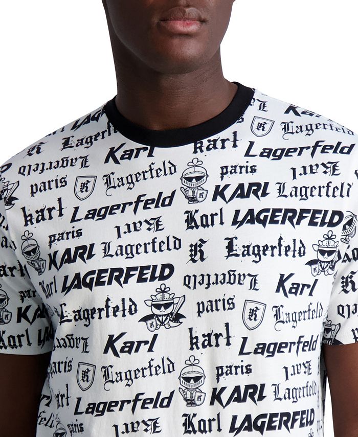 KARL LAGERFELD PARIS Men's All Over Logo and Karl Armour Print T-shirt ...