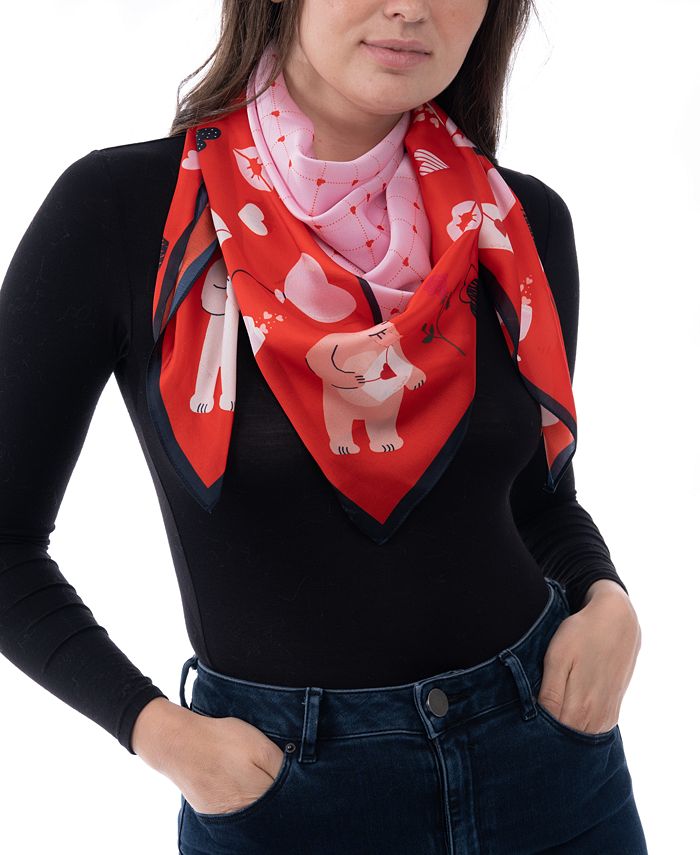 Collection XIIX Women's Valentine's Bear Square Scarf - Macy's