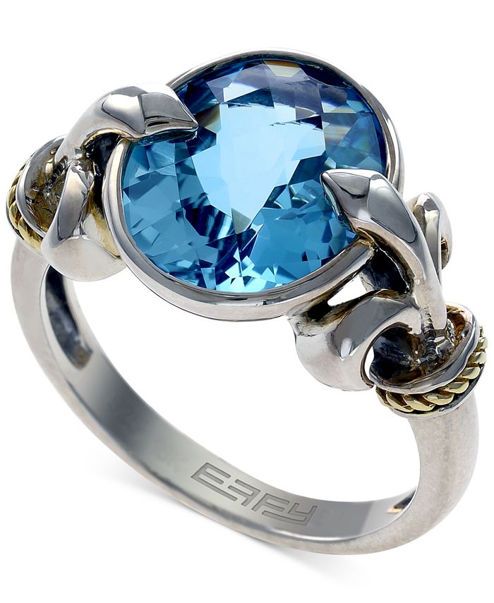 EFFY Collection Balissima by EFFY Blue Topaz Fleur de Lis Ring in 18k ...
