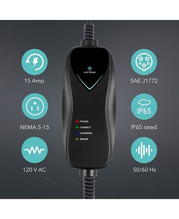 Lectron Level 1 EV Charger - ETL Certified, 110V, 15 Amp, 16 ft ...