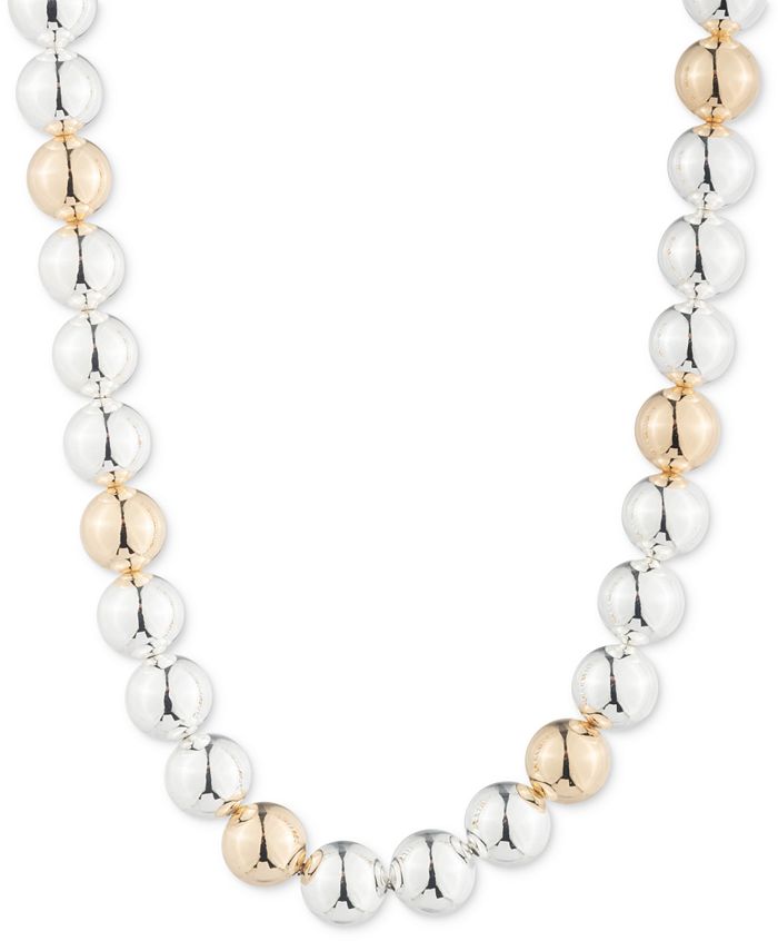 Lauren Ralph Lauren Two-Tone Bead Collar Necklace, 16" - Macy's