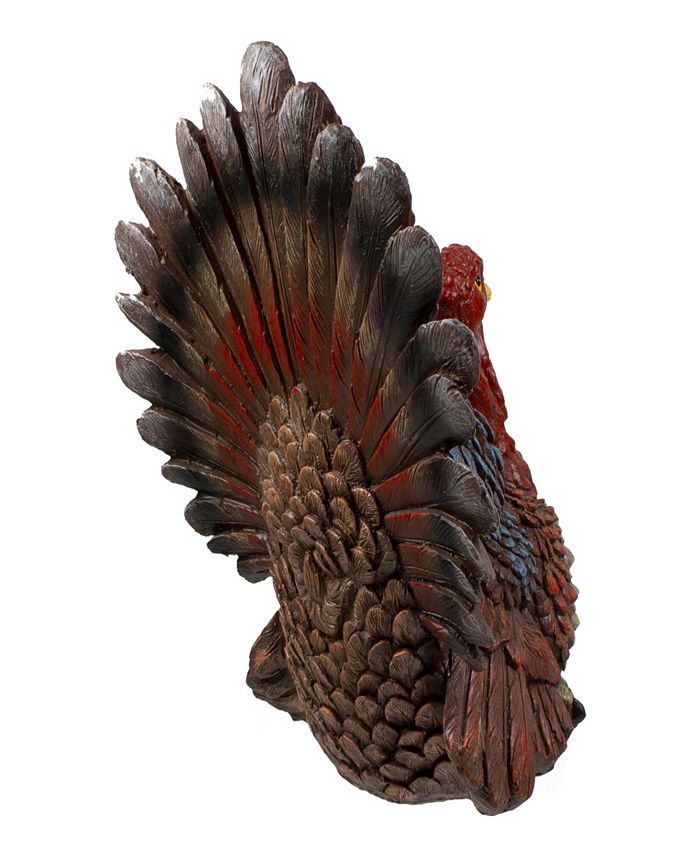 Northlight 11" Brown Red and Blue Fall Harvest Turkey Tabletop Figurine ...