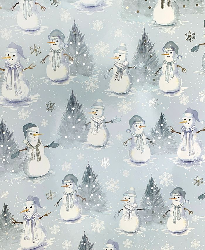 Punch Studio Frosty Snowmen Gift Wrap - Macy's