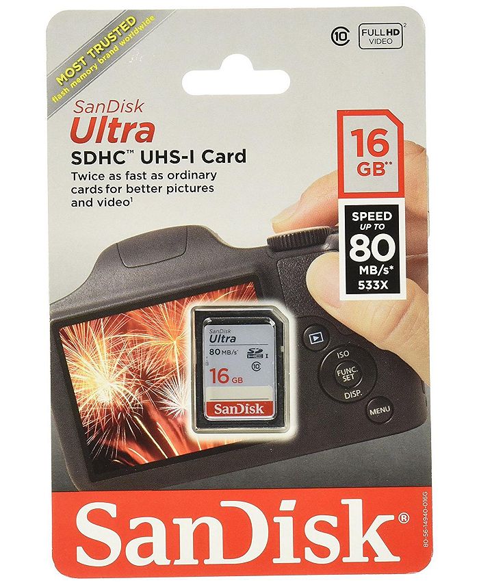 Sandisk Ultra Secure Digital High Capacity Memory Card- 16 GB Class 10 ...
