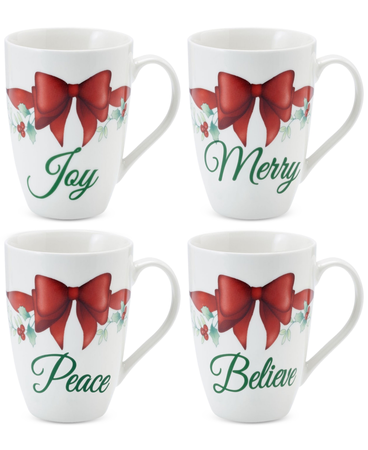 Click here for Winterberry Holiday Sentiment Mugs  Set of 4 - Ass... prices