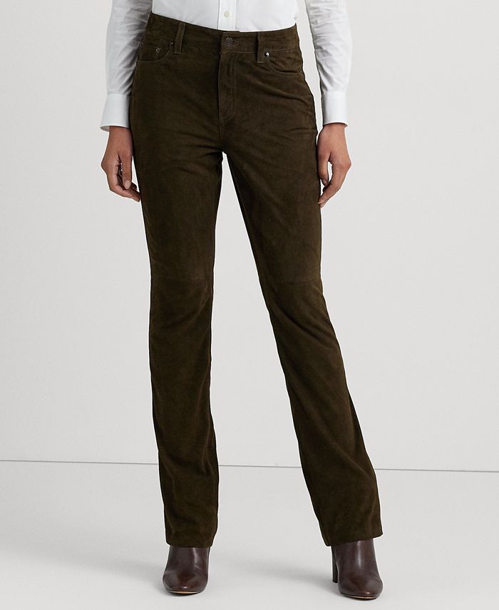 Lauren Ralph Lauren Women's Goat-Suede High-Rise Boot Jeans - Macy's