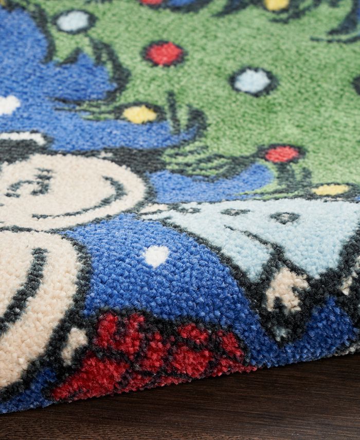 Nourison Home Nourison Peanuts Gang Around the Christmas Tree Accent ...