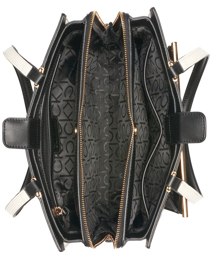 Calvin Klein Astrid Signature Colorblocked Triple Compartment Tote - Macy's