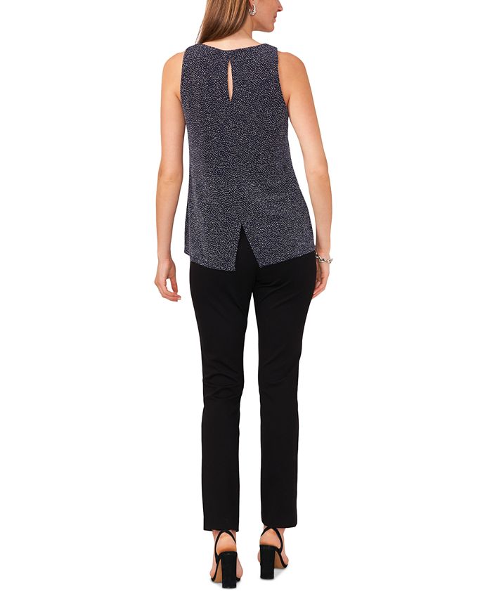 MSK Women's Metallic Keyhole-Back Top - Macy's