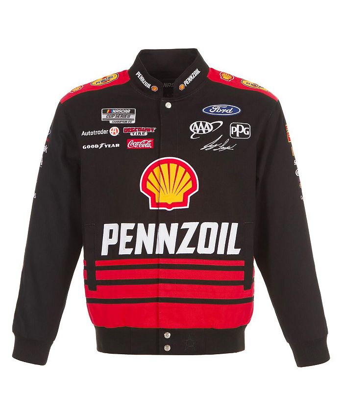 JH Design Men's Black, Yellow Joey Logano Shell Pennzoil Twill Driver ...