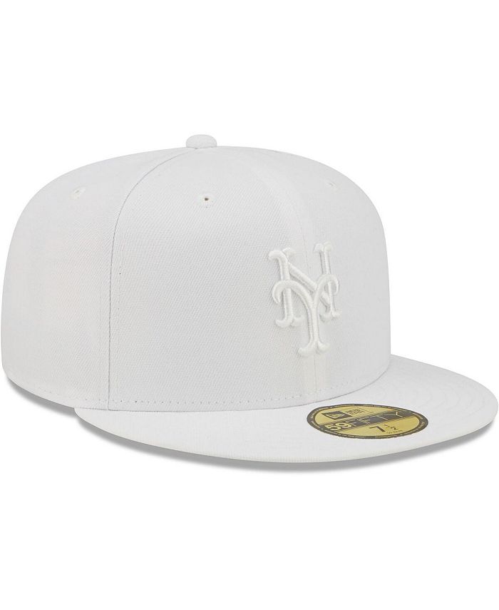 New Era Men's New York Mets White on White 59FIFTY Fitted Hat - Macy's