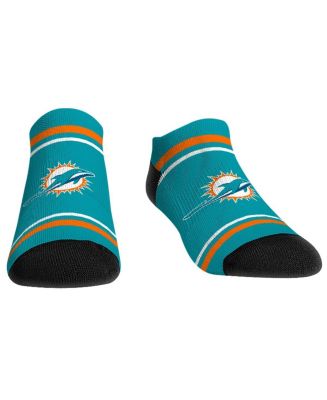 Men's and Women's Rock 'Em Socks Miami Dolphins Logo Lines Ankle Socks ...