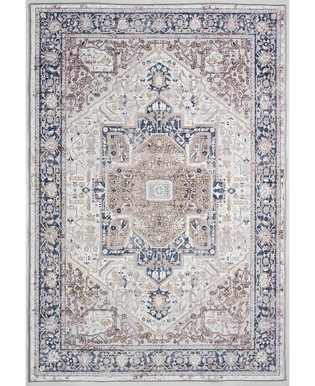 Click here for Km Home Belmont Jabari 5 x 7 Area Rug - Tan  Navy prices