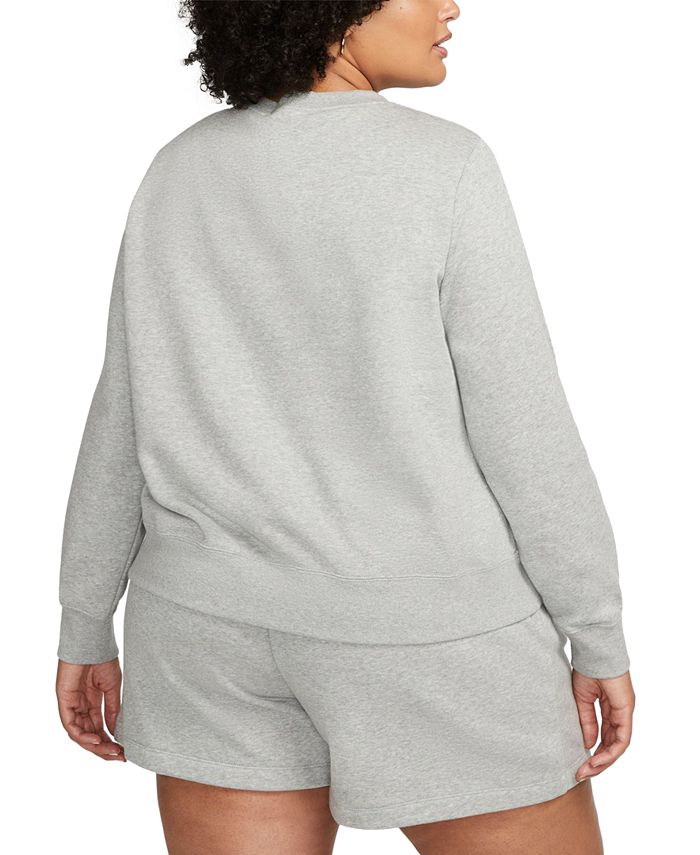 Nike Plus Size Active Sportswear Club Crewneck Fleece Sweatshirt - Macy's