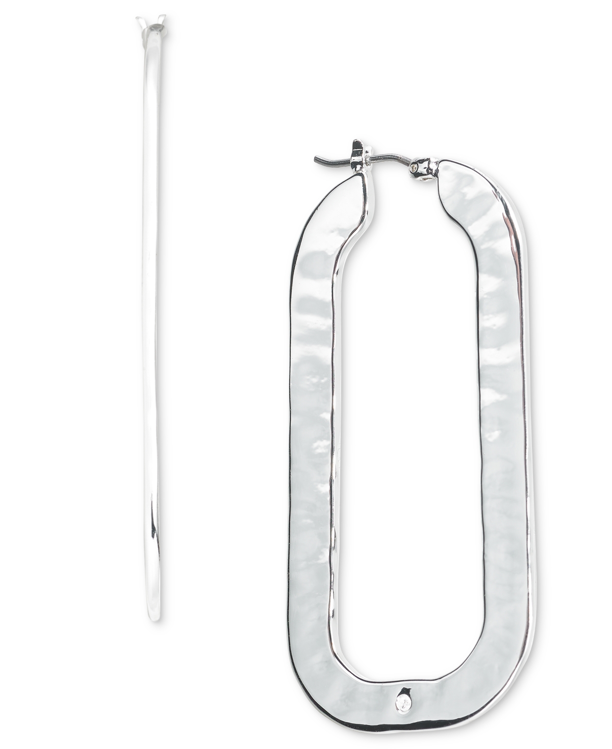 Click here for Style & Co Gold-Tone Hammered Oval Hoop Earrings... prices