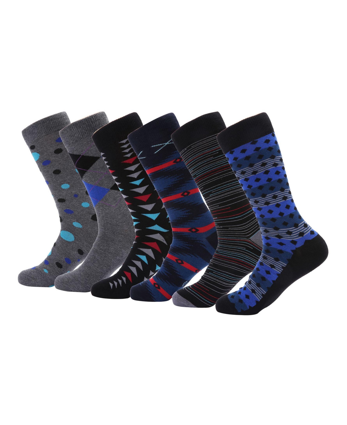 Click here for Mio Marino Mens Sleek Flair Dress Crew Socks 6 Pac... prices